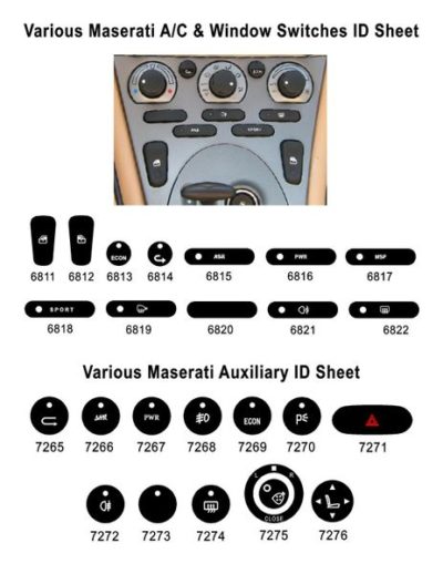Maserati A/C, Aux, & Window Switches | Auto Button Repair